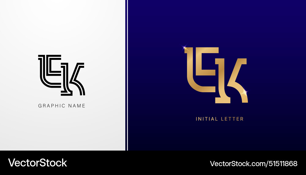 Ek initials letters monogram logos designs symbol Vector Image