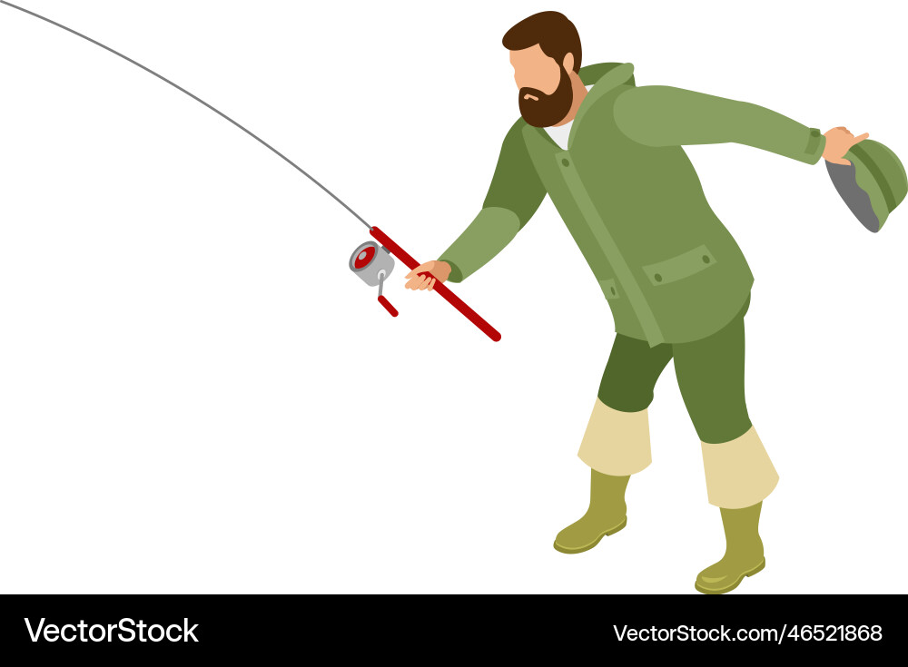 Fisherman isometric Royalty Free Vector Image - VectorStock