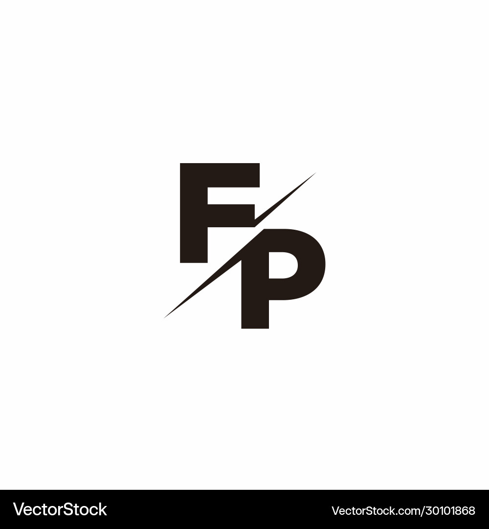 Fp logo letter monogram slash with modern Vector Image