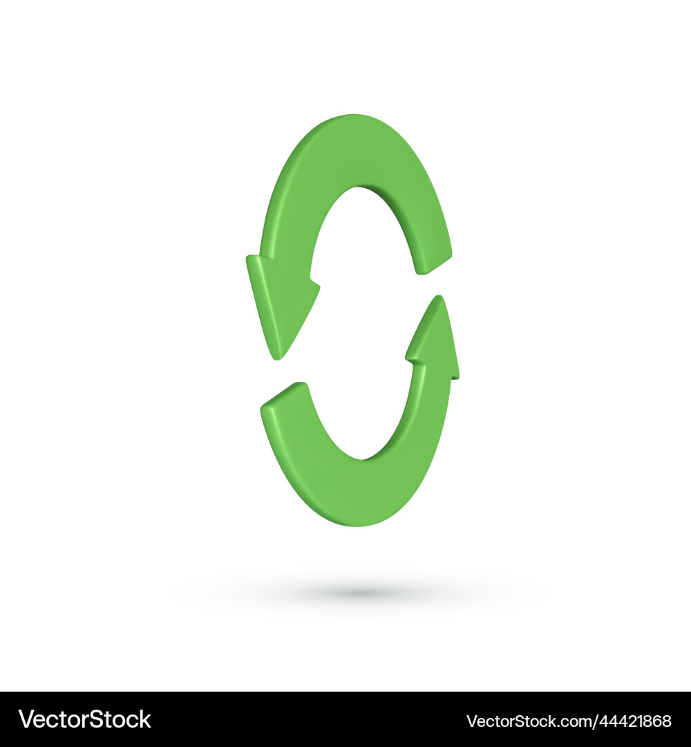 Green arrow refresh icon isolated on white Vector Image