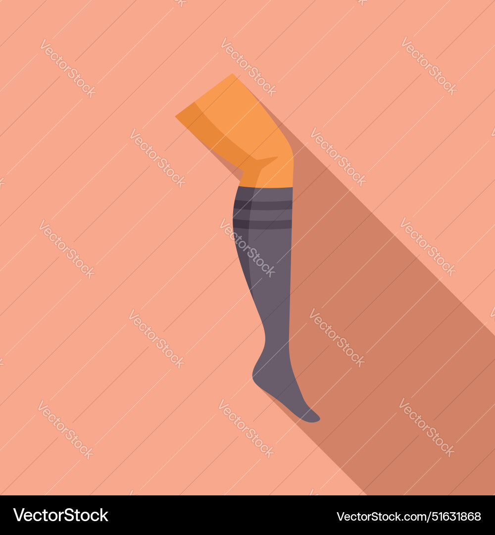 Knee high sock icon flat style Royalty Free Vector Image
