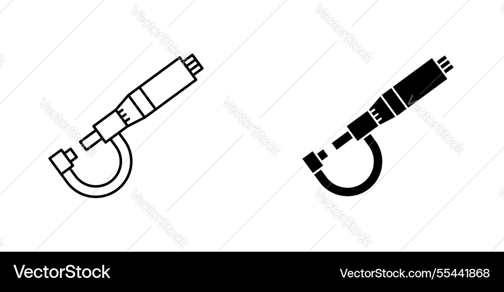 Micrometer icon symbol collection on white Vector Image
