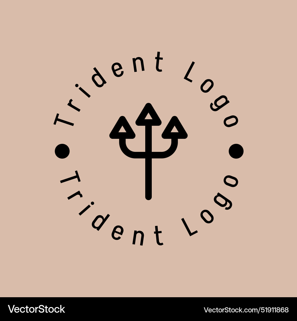 Minimal simple trident logo icon Royalty Free Vector Image