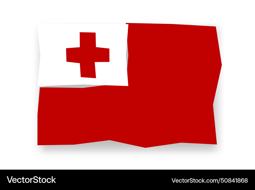 Papercut flag of tonga Royalty Free Vector Image