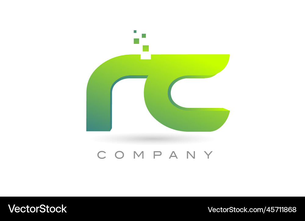 RC Letter Logo - Connected Style Royalty Free Vector Image