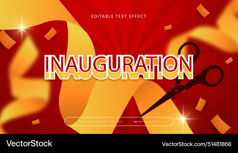 Red yellow and orange inauguration 3d editable Vector Image
