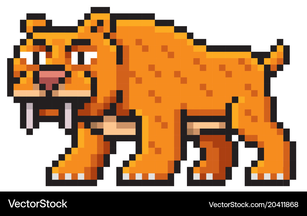 Saber tooth tiger Royalty Free Vector Image - VectorStock