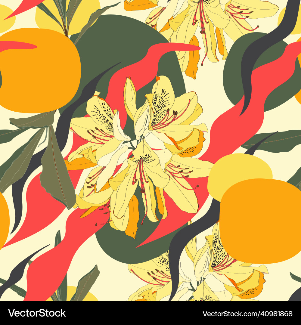 Trendy contemporary abstract floral seamless Vector Image