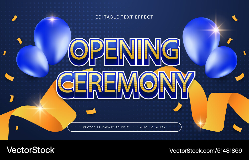 Blue orange and yellow opening ceremony 3d Vector Image