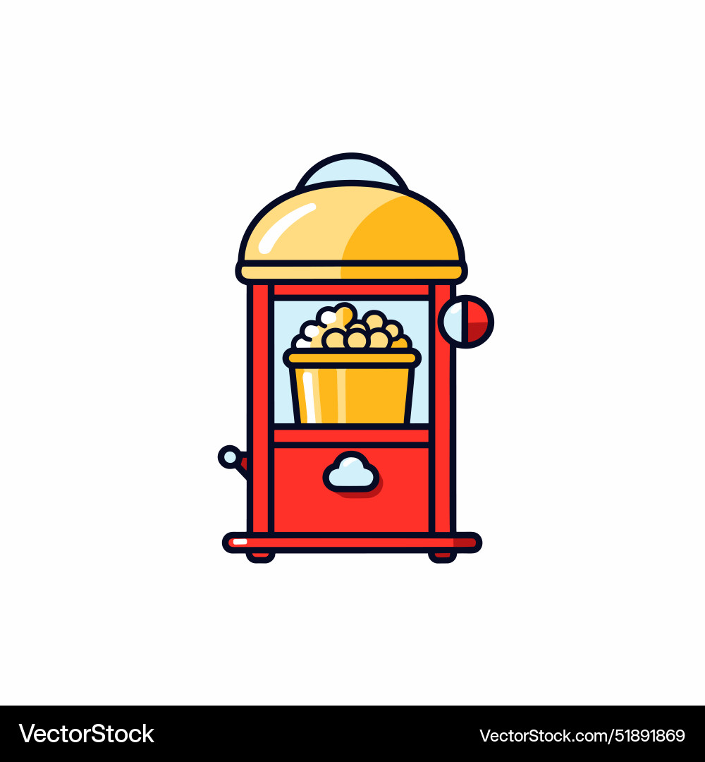 Cartoon red and yellow popcorn maker Royalty Free Vector