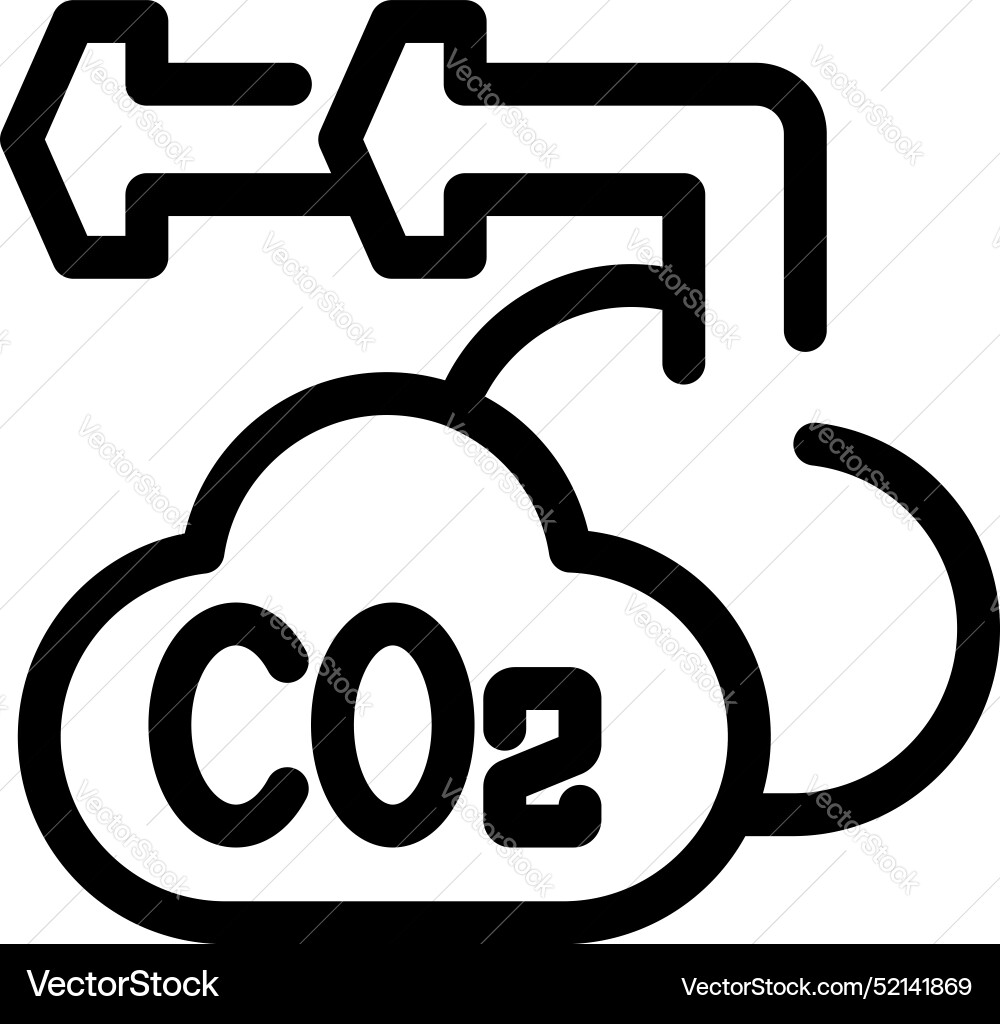 Co2 reducing emissions with cloud technology icon Vector Image