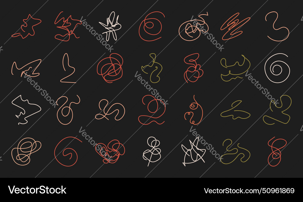 Cute abstract random messy line symbol design Vector Image