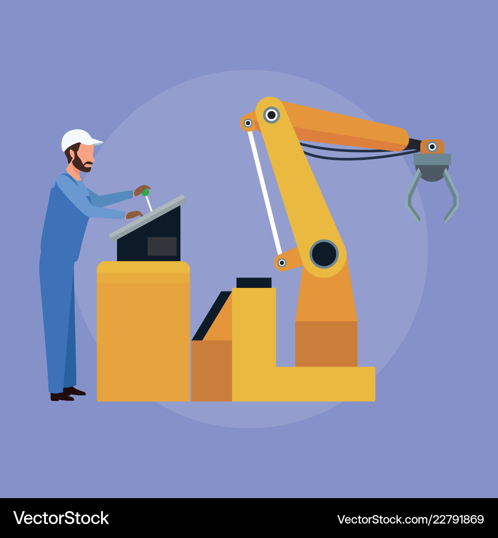 Factory workers cartoon Royalty Free Vector Image