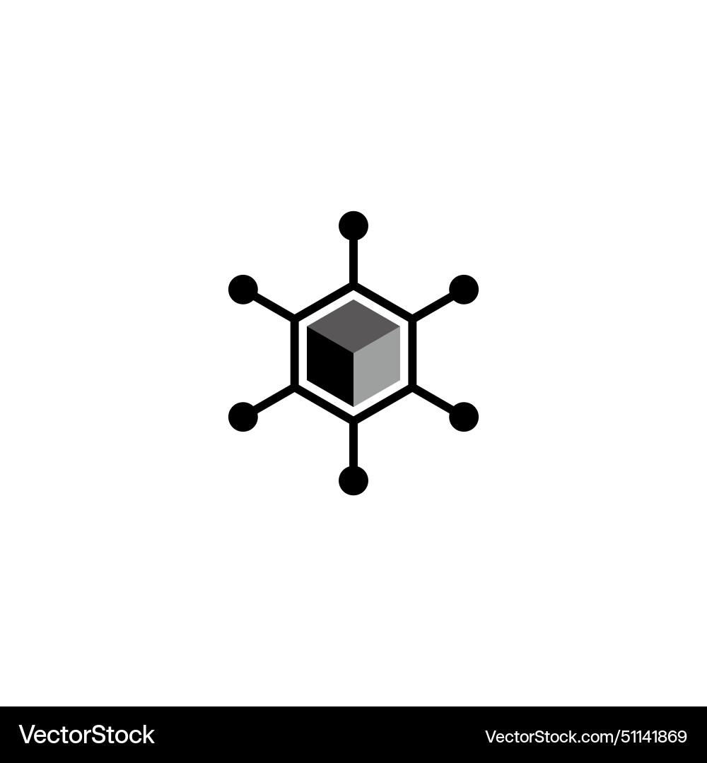 Hexagons molecules simple science logo symbols Vector Image