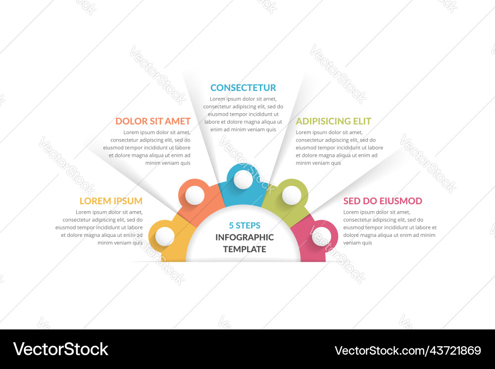 Infographic template with 5 steps Royalty Free Vector Image