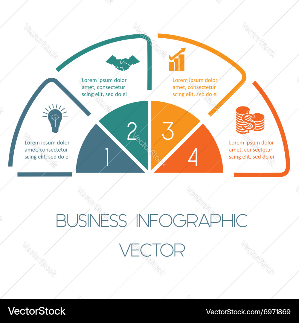 Line infographic four positions Royalty Free Vector Image