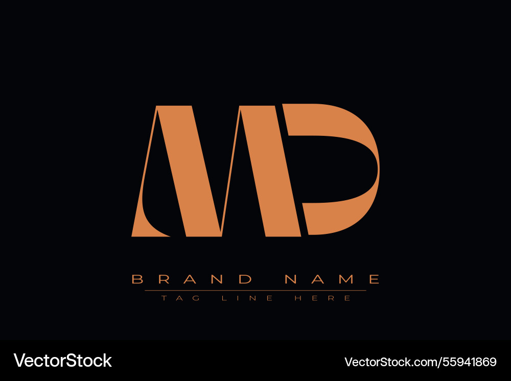 Md initial letter logo design Royalty Free Vector Image