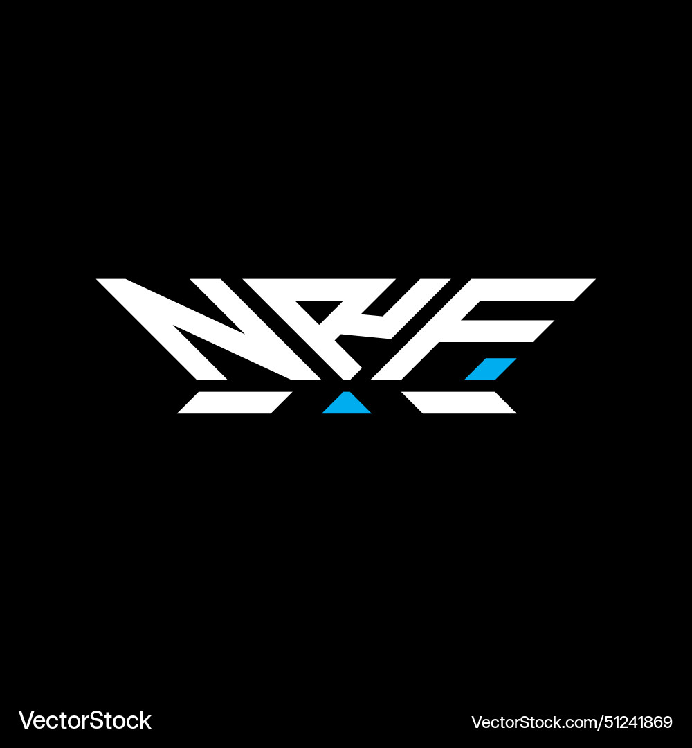 Nrf letter logo design nrf simple and modern logo Vector Image