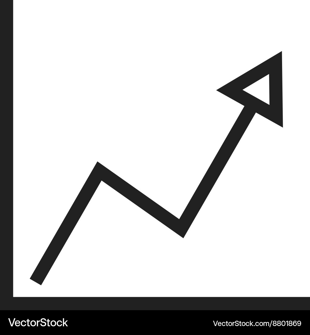 Rising line graph Royalty Free Vector Image - VectorStock