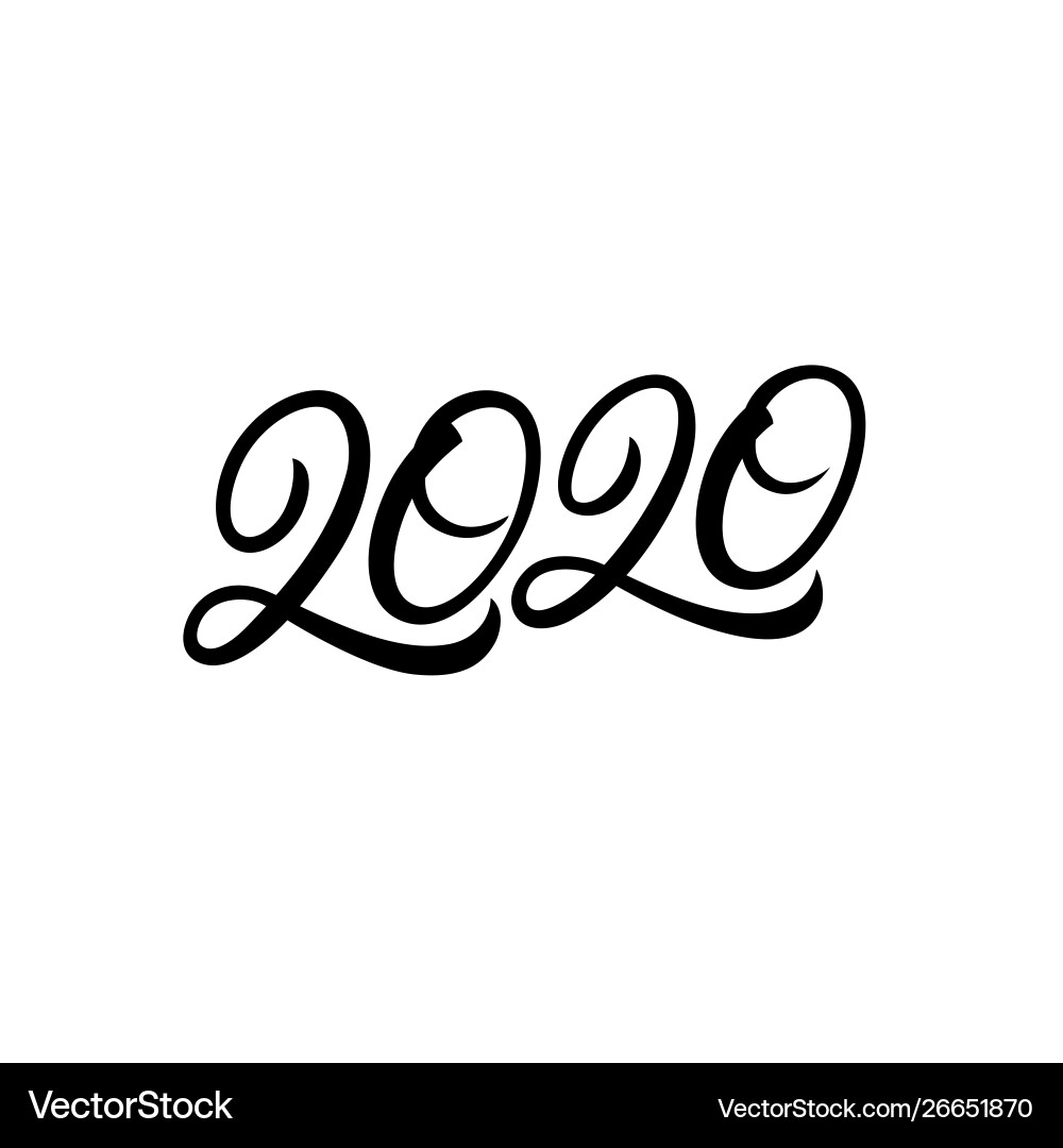 2020 hand written lettering text Royalty Free Vector Image
