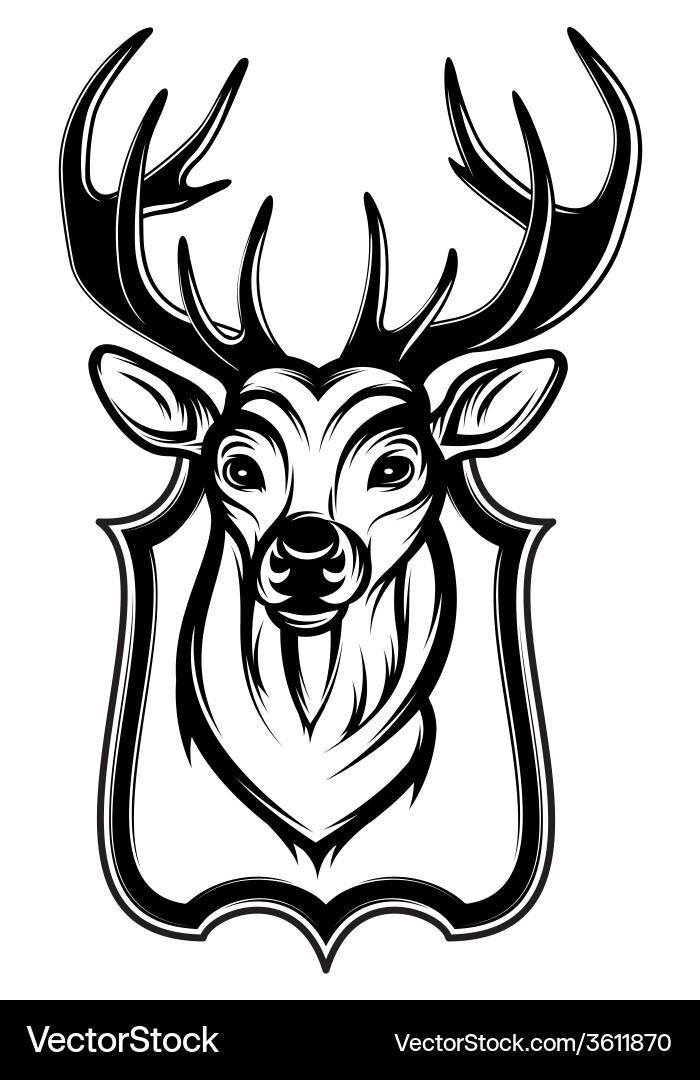 A stag head as trophy Royalty Free Vector Image
