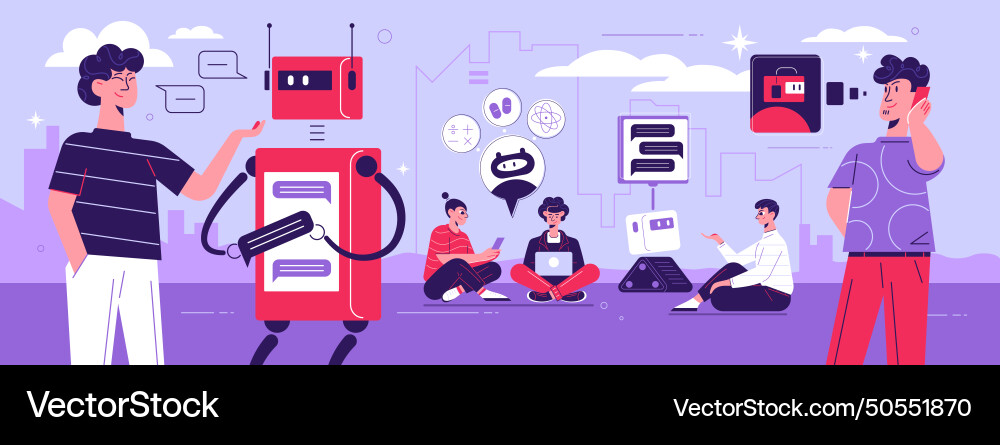 Artificial intelligence chatbot technical support Vector Image