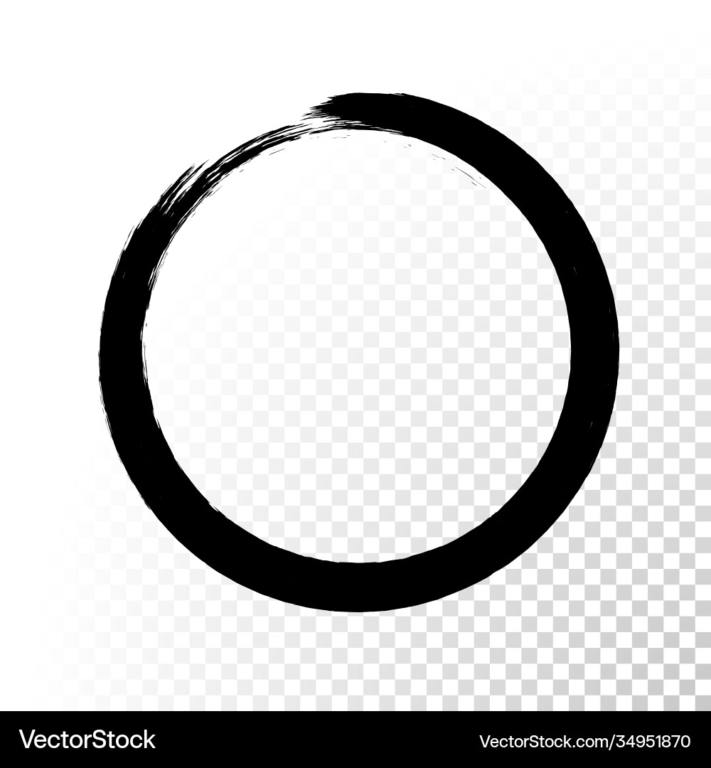 Black ink circle paint stroke Royalty Free Vector Image