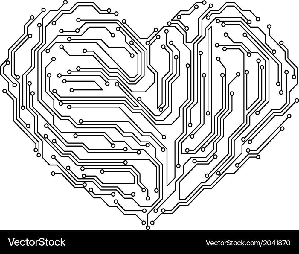 Circuit Heart Royalty Free Vector Image - VectorStock