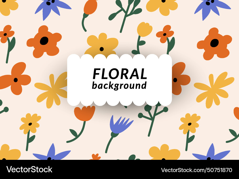 Colorful groovy funky flowers backgrounds Vector Image