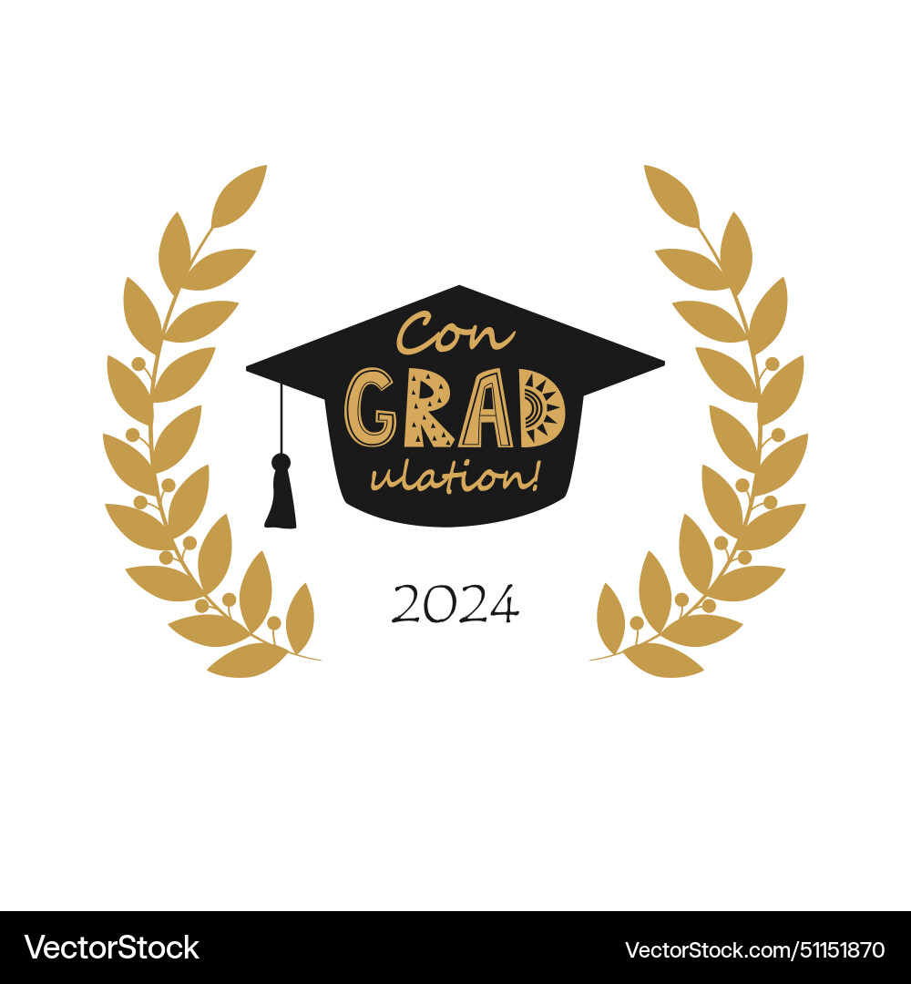 Congratulations on graduation graduate cap Vector Image
