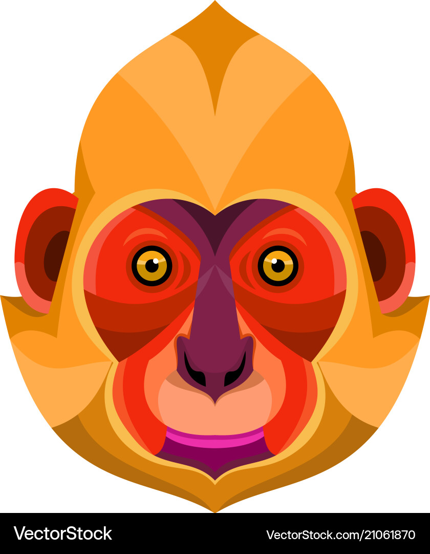 Golden-headed langur flat icon Royalty Free Vector Image