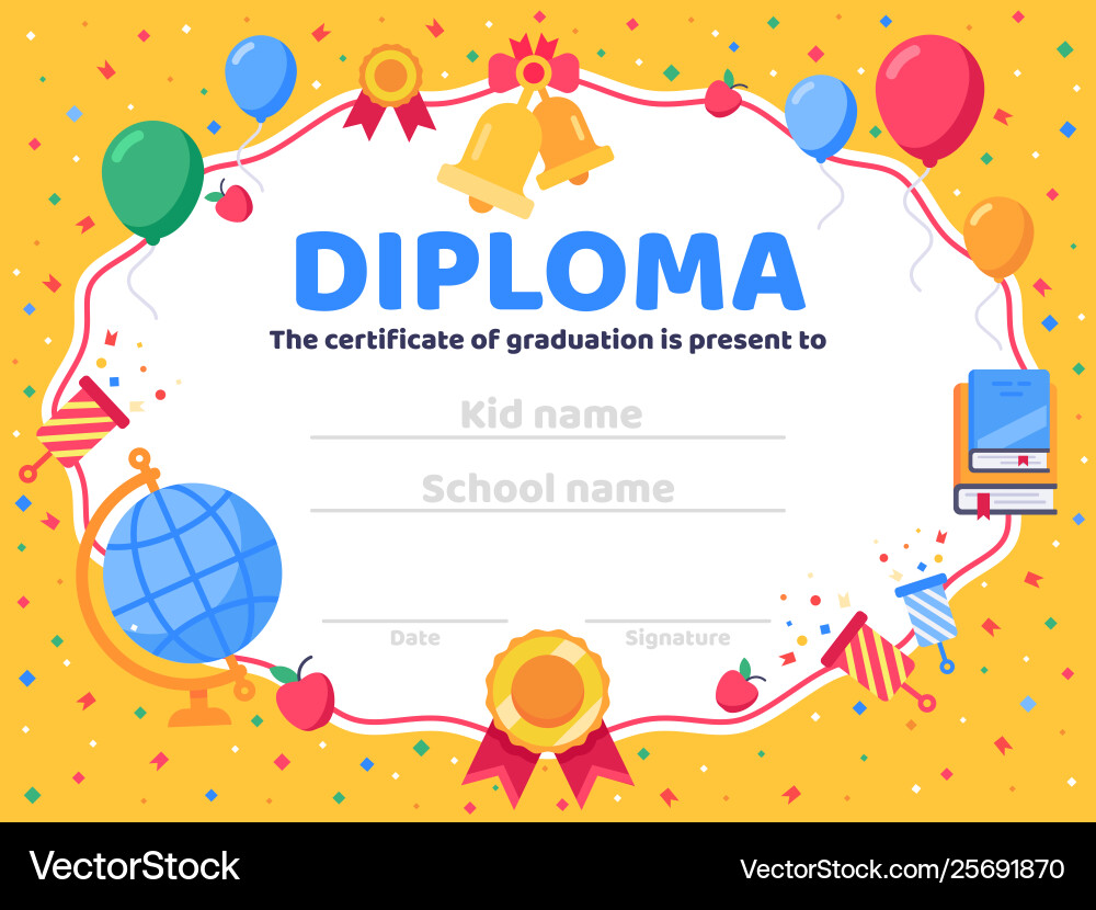 Graduation Diploma Certificate Royalty Free Vector Image
