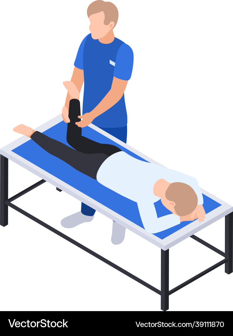 Physiotherapy leg massage composition Royalty Free Vector