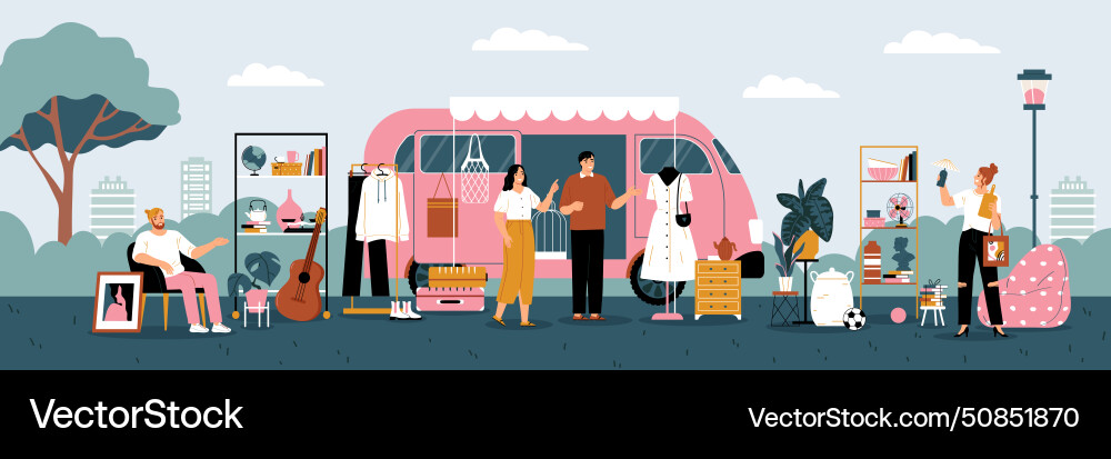 Second hand market Royalty Free Vector Image - VectorStock