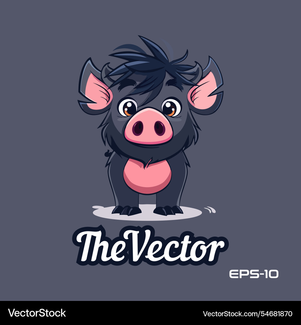 Wild boar logo mascot character Royalty Free Vector Image