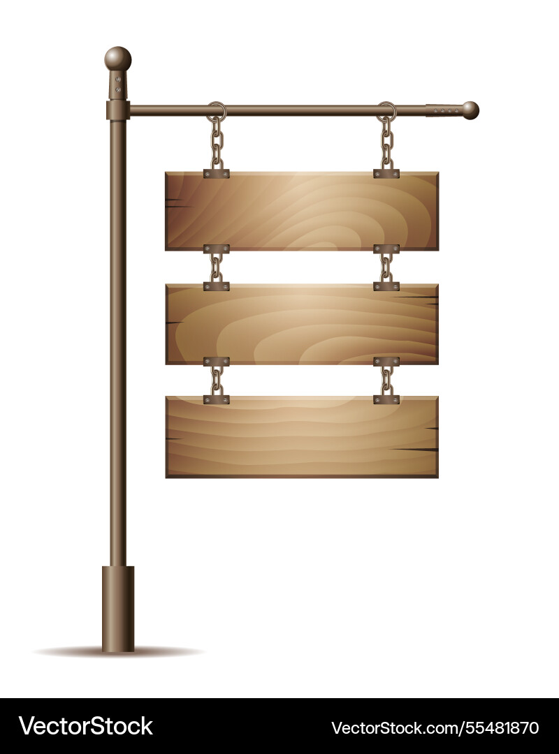 Wooden board sign Royalty Free Vector Image - VectorStock