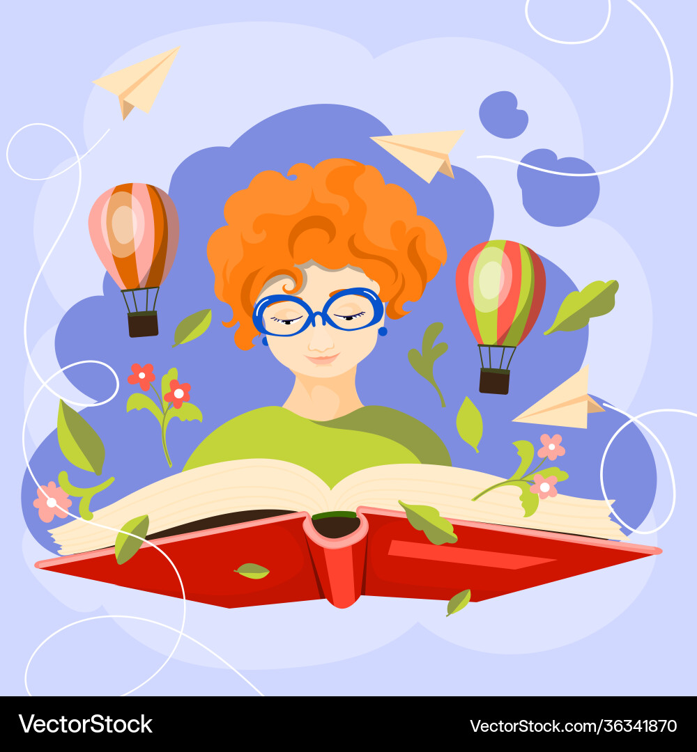 World Book Day Cartoon Royalty Free Vector Image