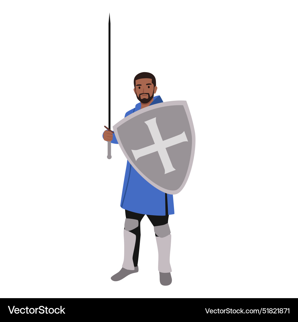 Bearded medieval warrior or knight in armor Vector Image