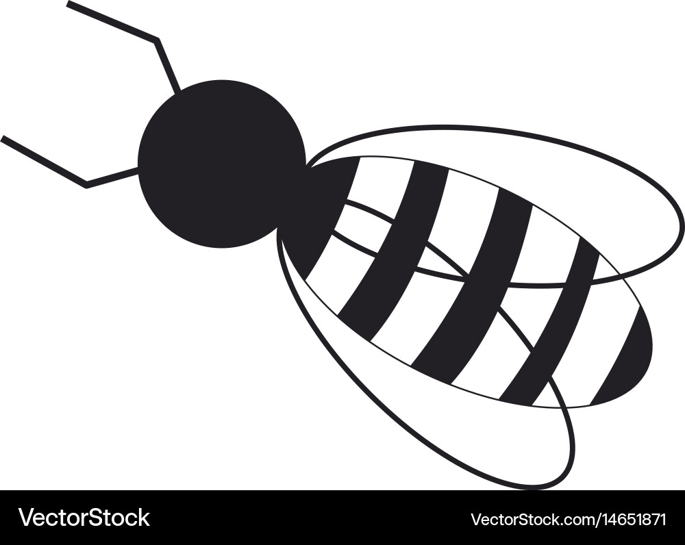 Bee work cooperation image pictograph Royalty Free Vector