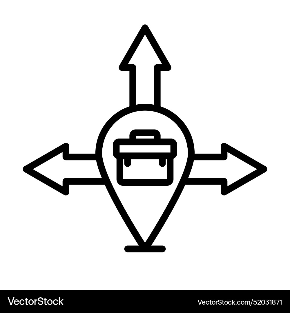 Business expansion linear logo mark in black Vector Image