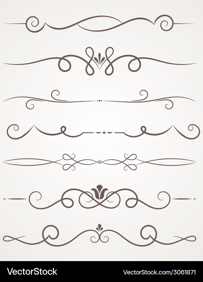 Calligraphic decorative elements Royalty Free Vector Image