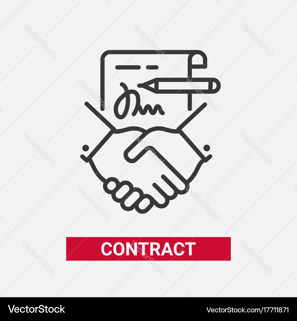 Contract - modern line design single icon Vector Image