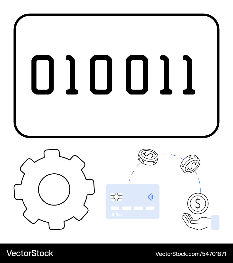 Digital financial transaction visualized Vector Image