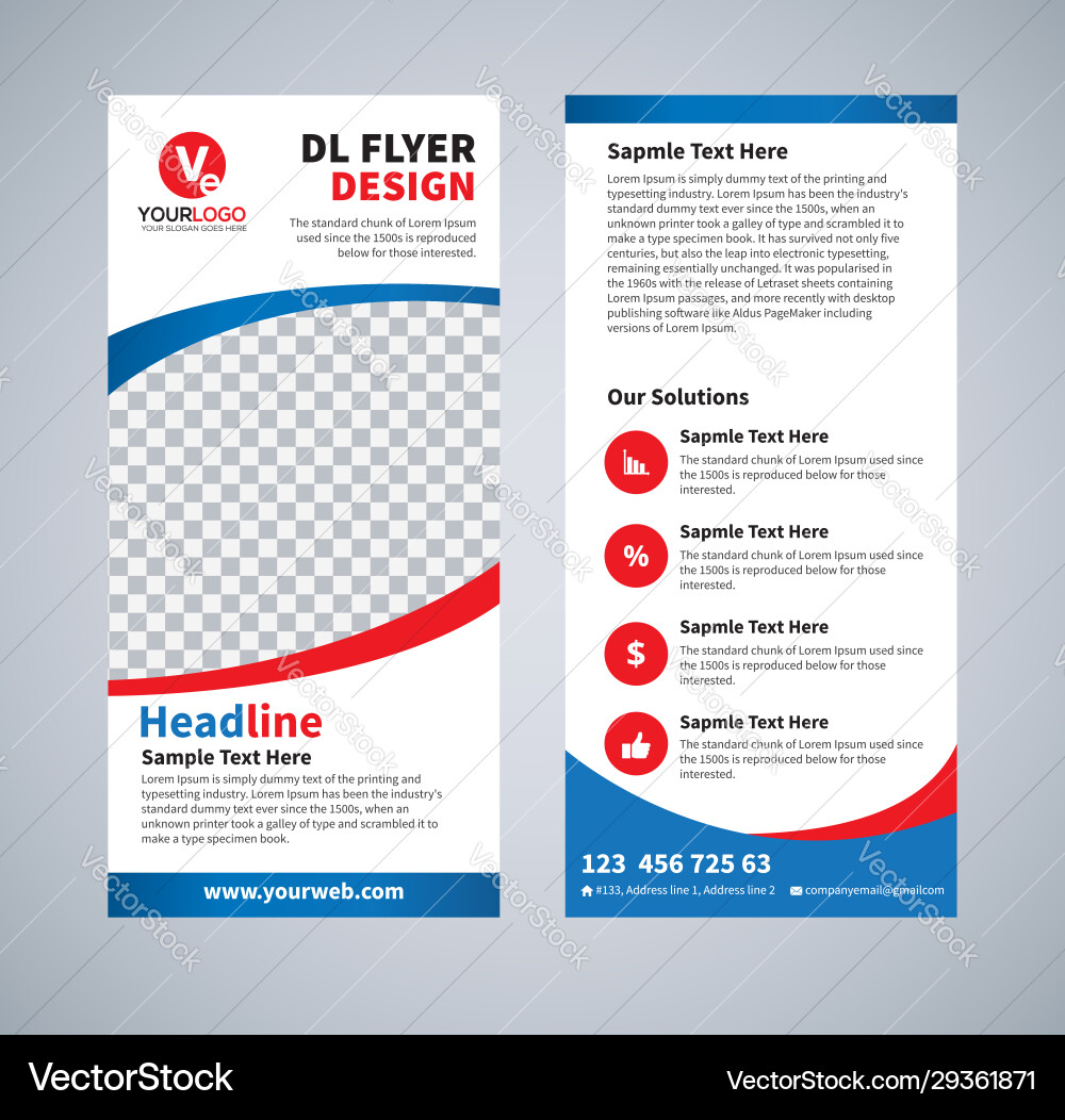Dl flyer design template Royalty Free Vector Image