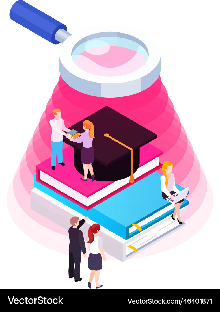 Elearning isometric concept Royalty Free Vector Image