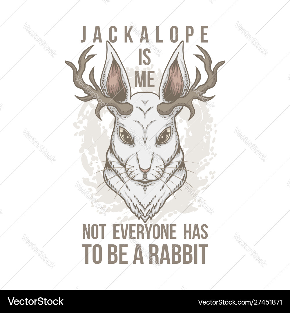 Jackalope head Royalty Free Vector Image - VectorStock