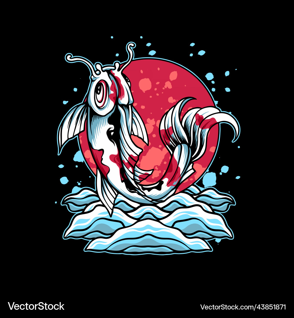 Japanese koi fish Royalty Free Vector Image - VectorStock