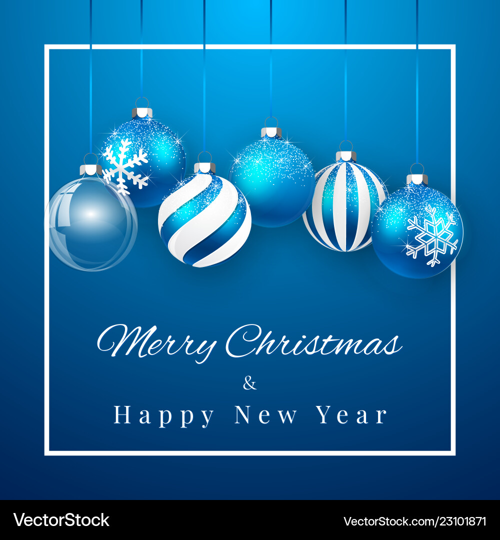 Luxury christmas design with blue balls Royalty Free Vector