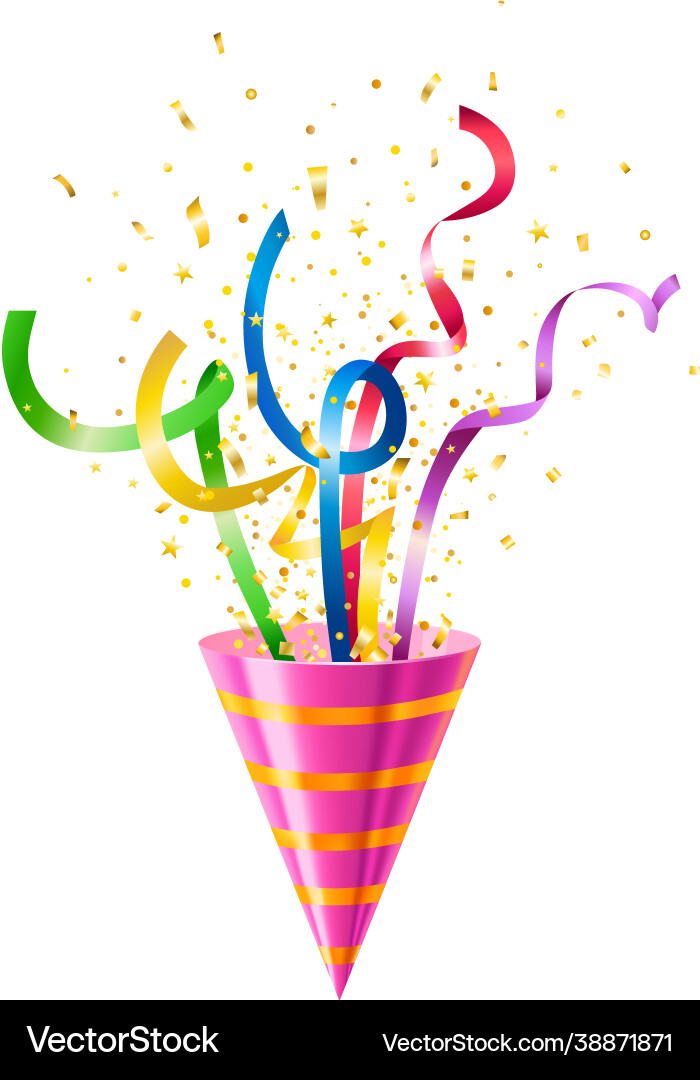 Party popper Royalty Free Vector Image - VectorStock