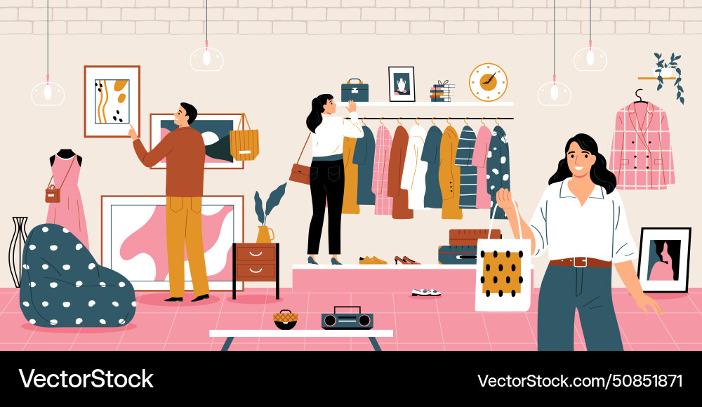 Second hand market Royalty Free Vector Image - VectorStock